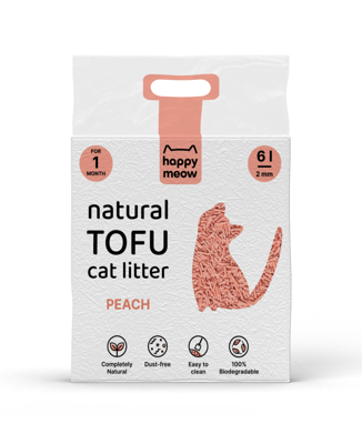 Areia Tofu Pêssego Aglomerante para Gatos - Happy Meow - Gato Feliz ...